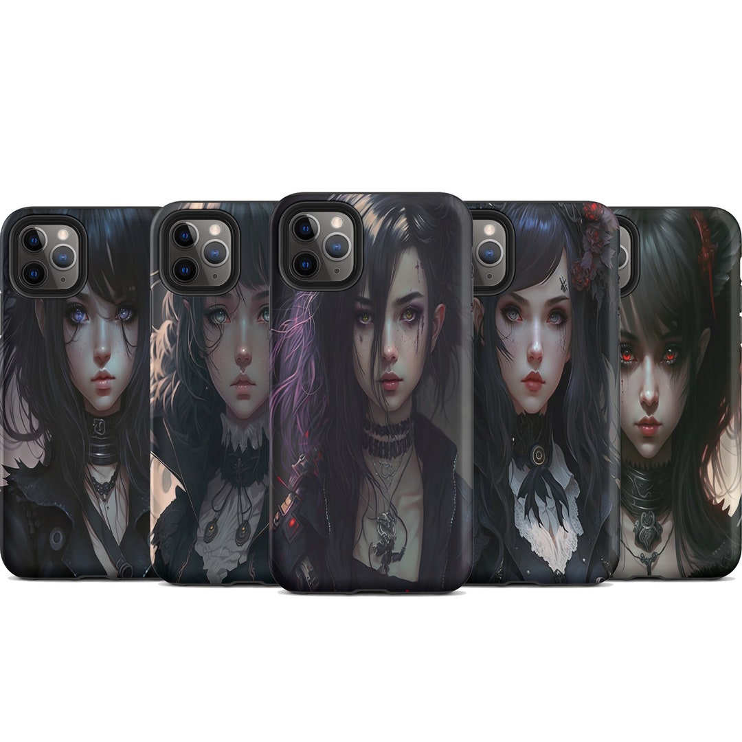 Anime Dark Goth Emo Girl Chick Matte iPhone Case Gift Medieval Dress ...