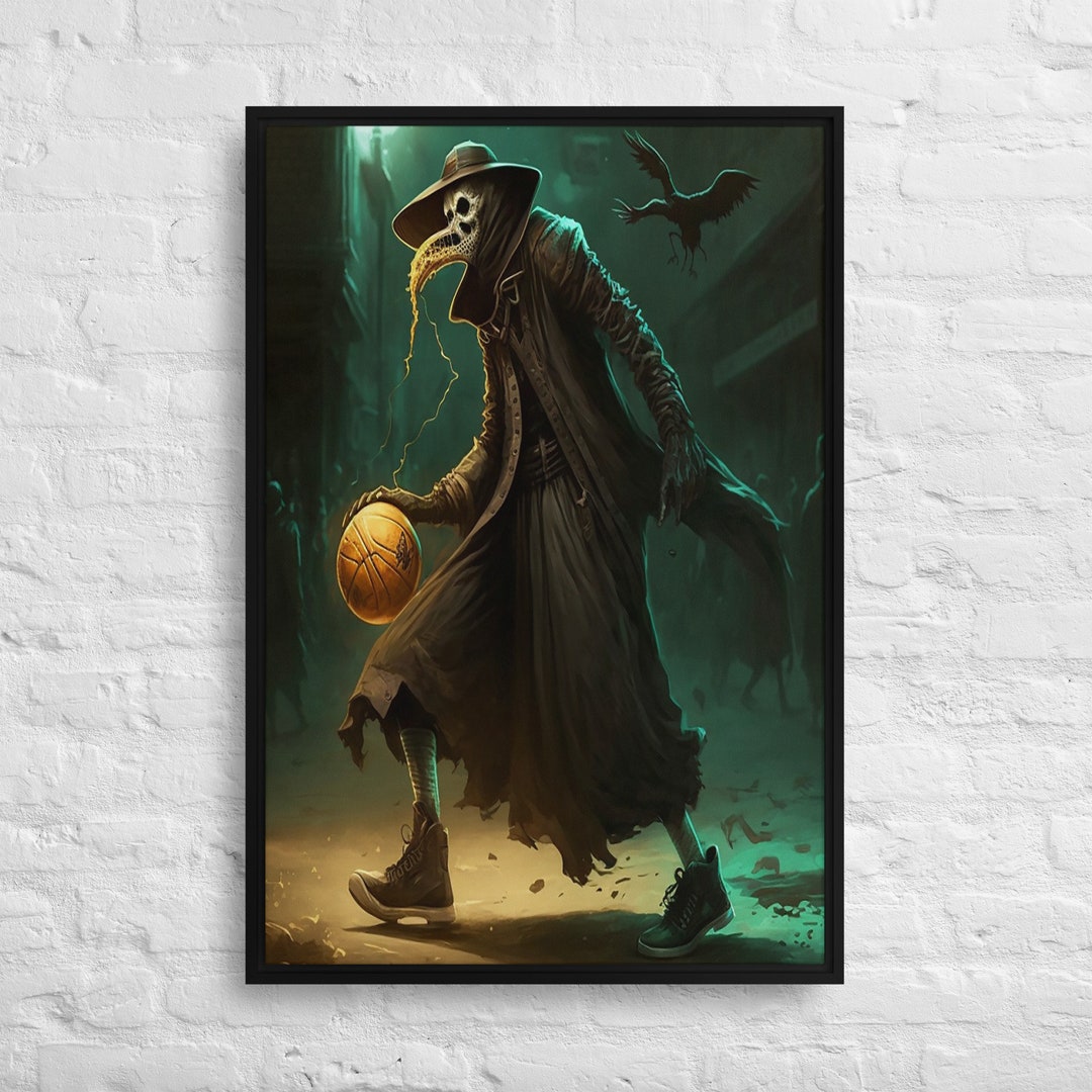 Dark Goth Plague Doctor Playing Basketball Matte Poster Wall - Etsy