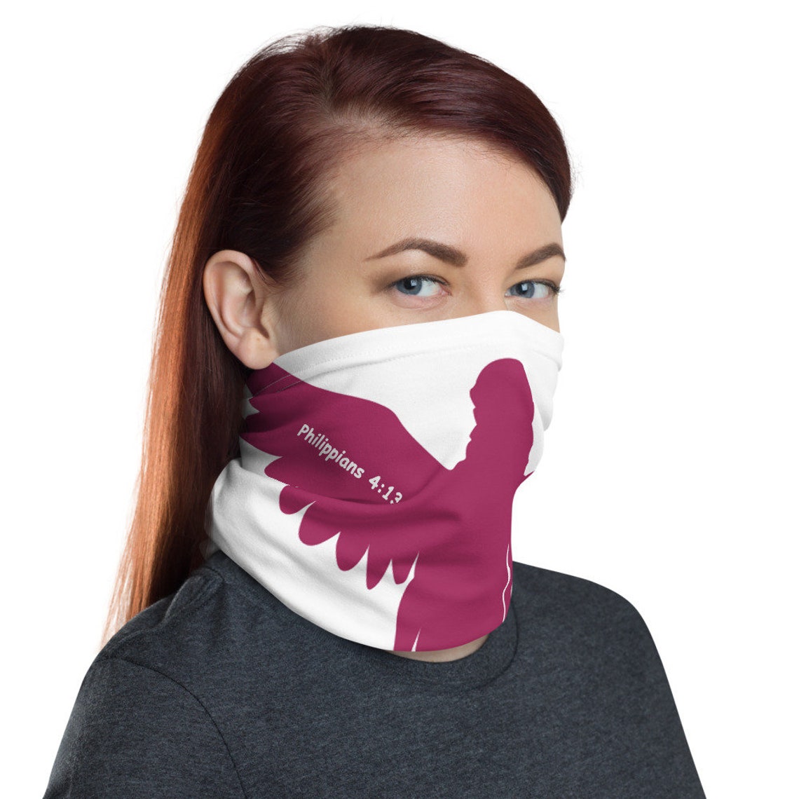 Philippians 4:13 Angel Christian Bible Verse Neck Gaiter Face | Etsy