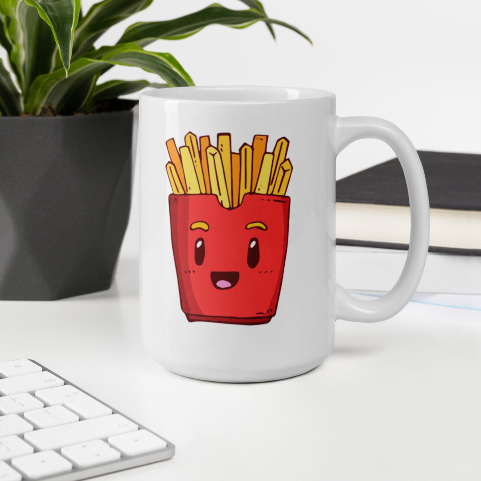 Happy French Fry Coffee Cup Funny Fast Food Mug Unique - Etsy
