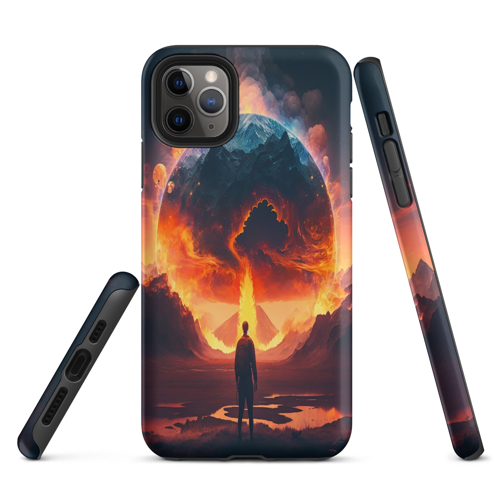 Futuristic Fire World Explosion Matte iPhone Case Gift Celestial Punk ...