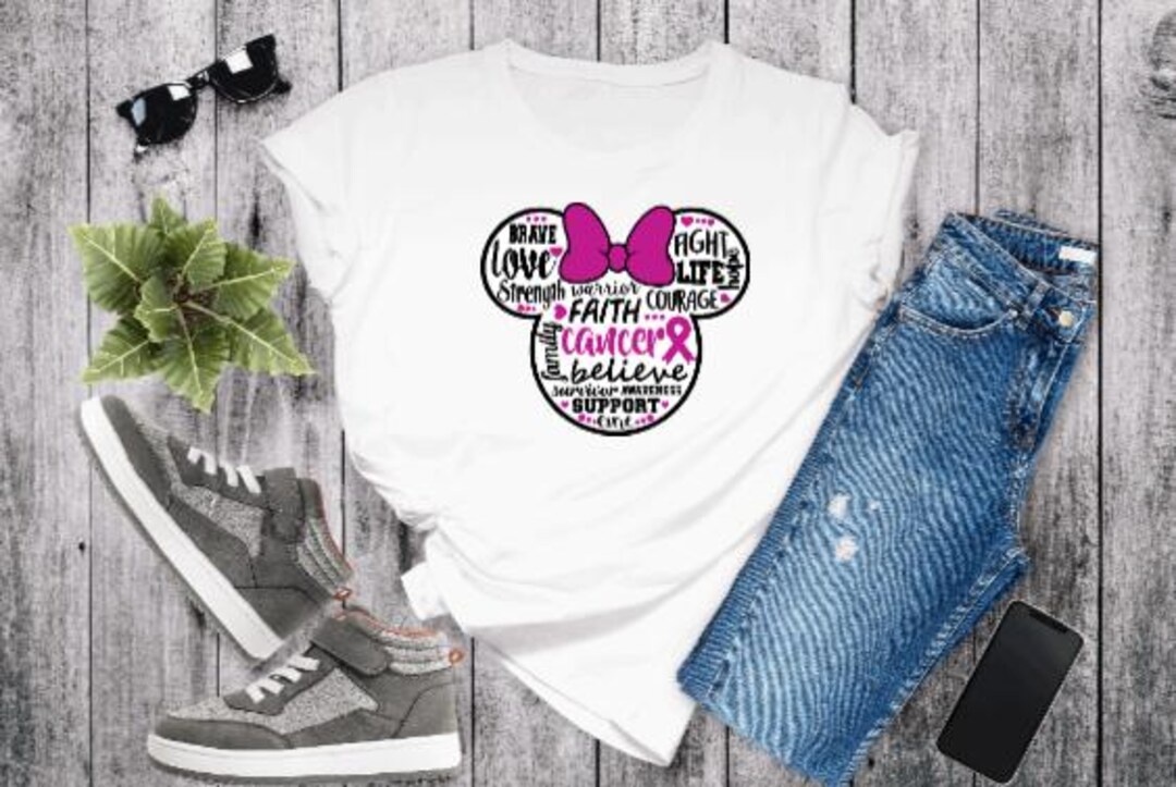 Cancer Awareness Minnie Mouse Comfort Colors Shirt, Pink Minnie Mouse ...