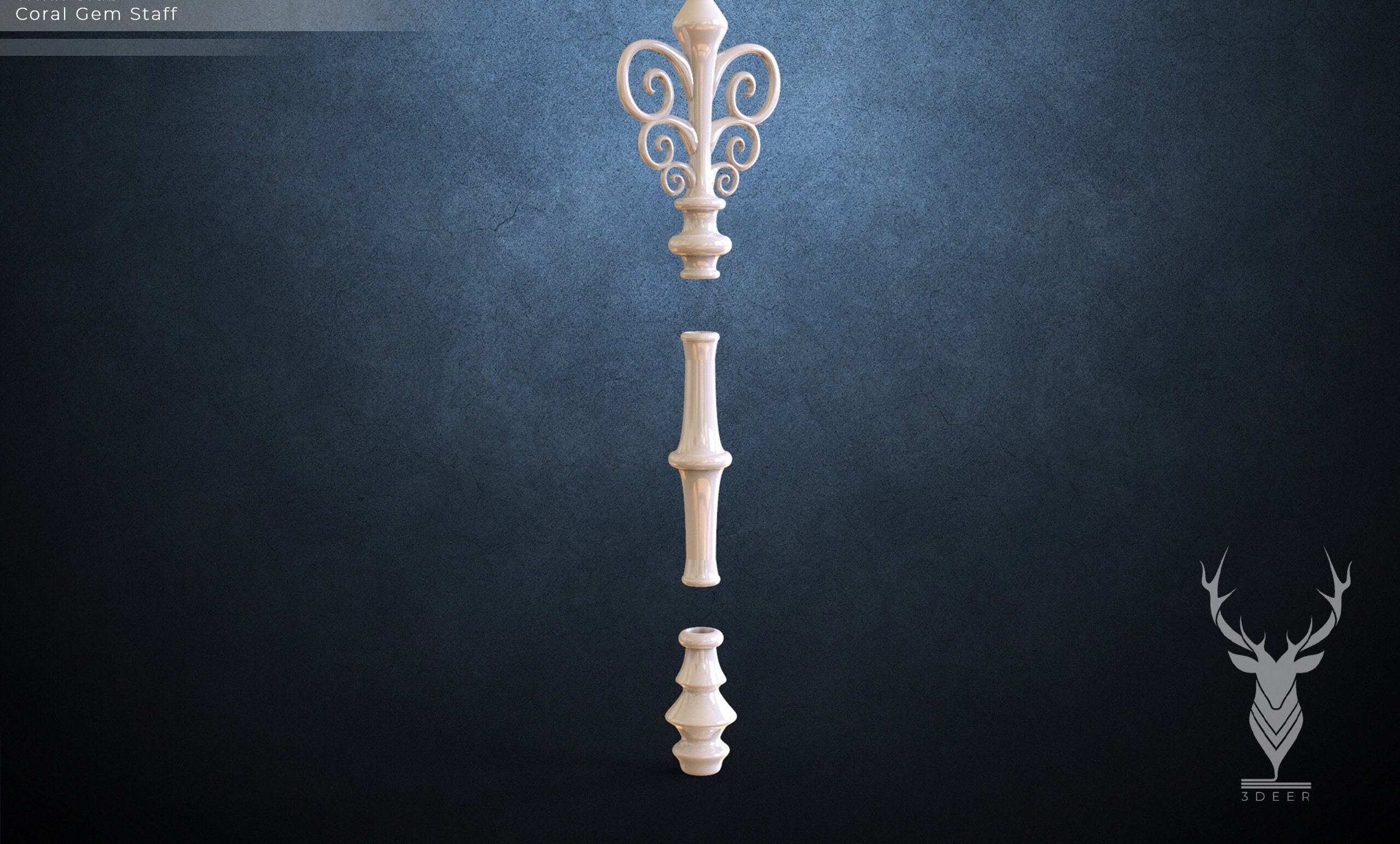 Layla/aisha Inspired Redesigned Cosplay Coral Gem Stone Staff 3D ...