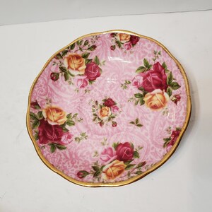 Royal Albert Old Country Roses Dusky Pink Lace Chintz Teacup and Saucer ...