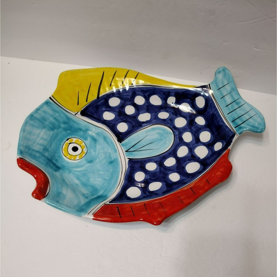 La Musa Handpainted Ceramic Fish Platter, Made in Italy, Serving Plate ...