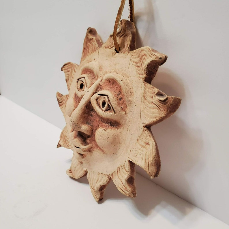 Vintage Terra Cotta Sun Face Wall Hanging Ceramic Wall Art - Etsy