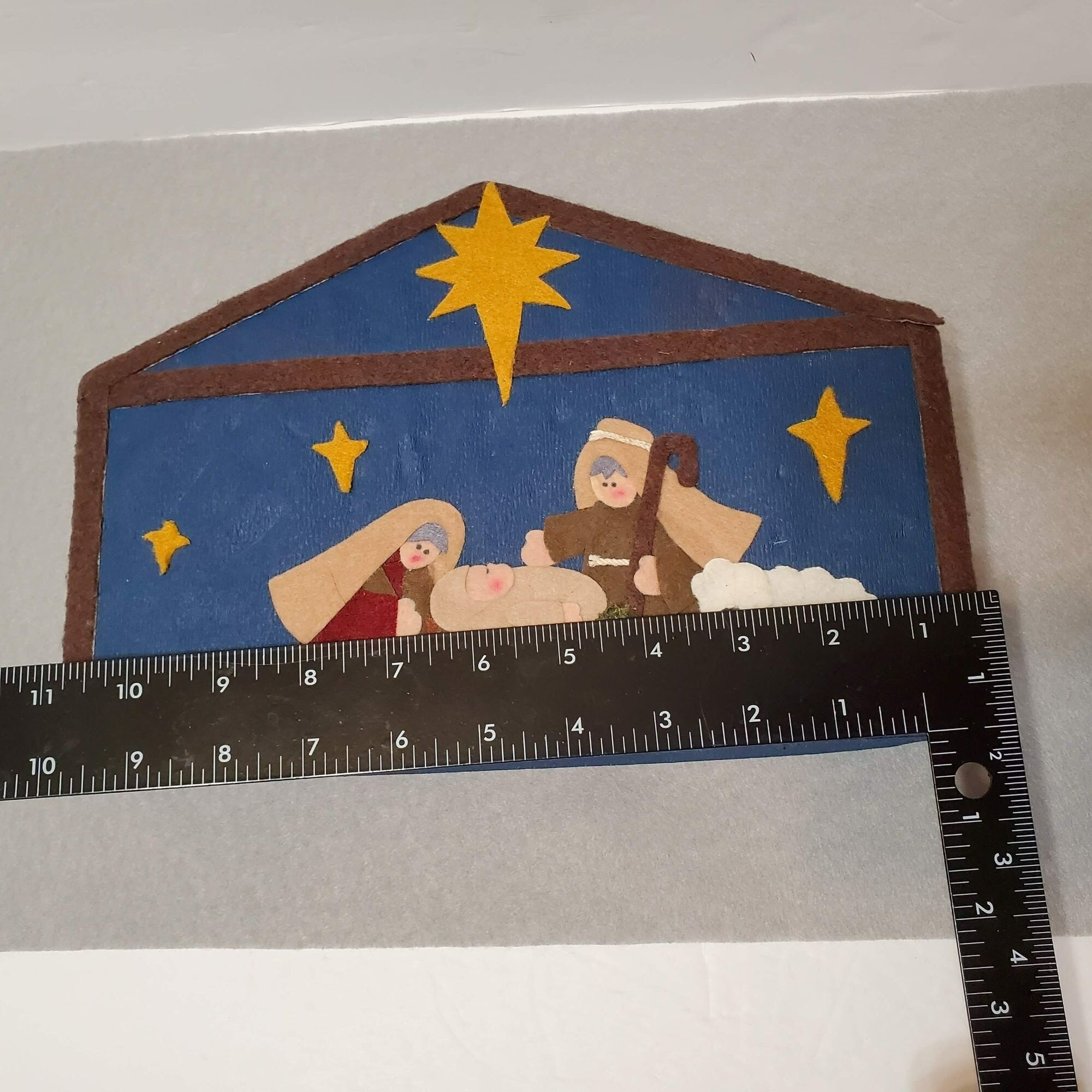 Vintage Nativity Set, 11 Piece Manger Scene, Resin Nativity, Felt ...