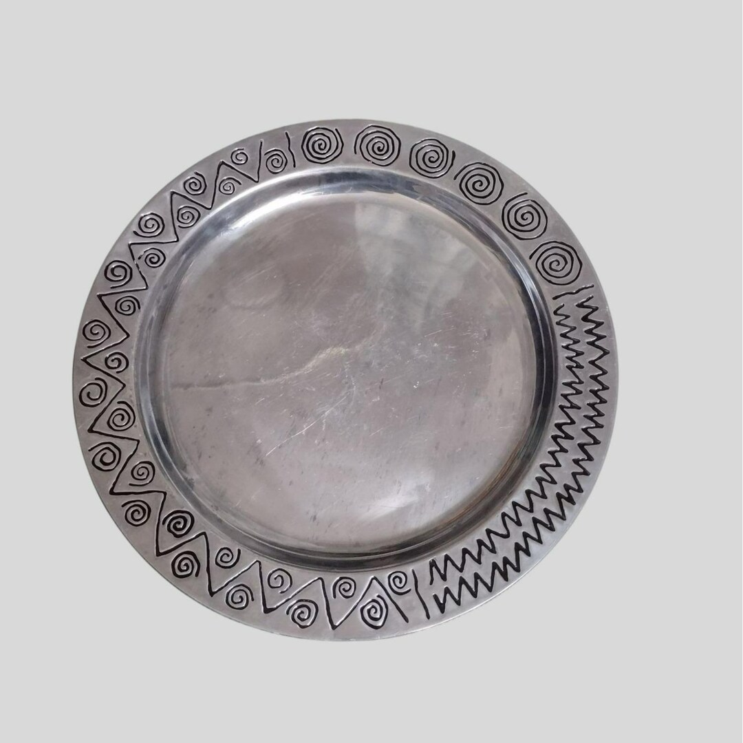 Vintage WILTON ARMETALE Reggae Large Round Platter, 14.5 Inch Serving ...