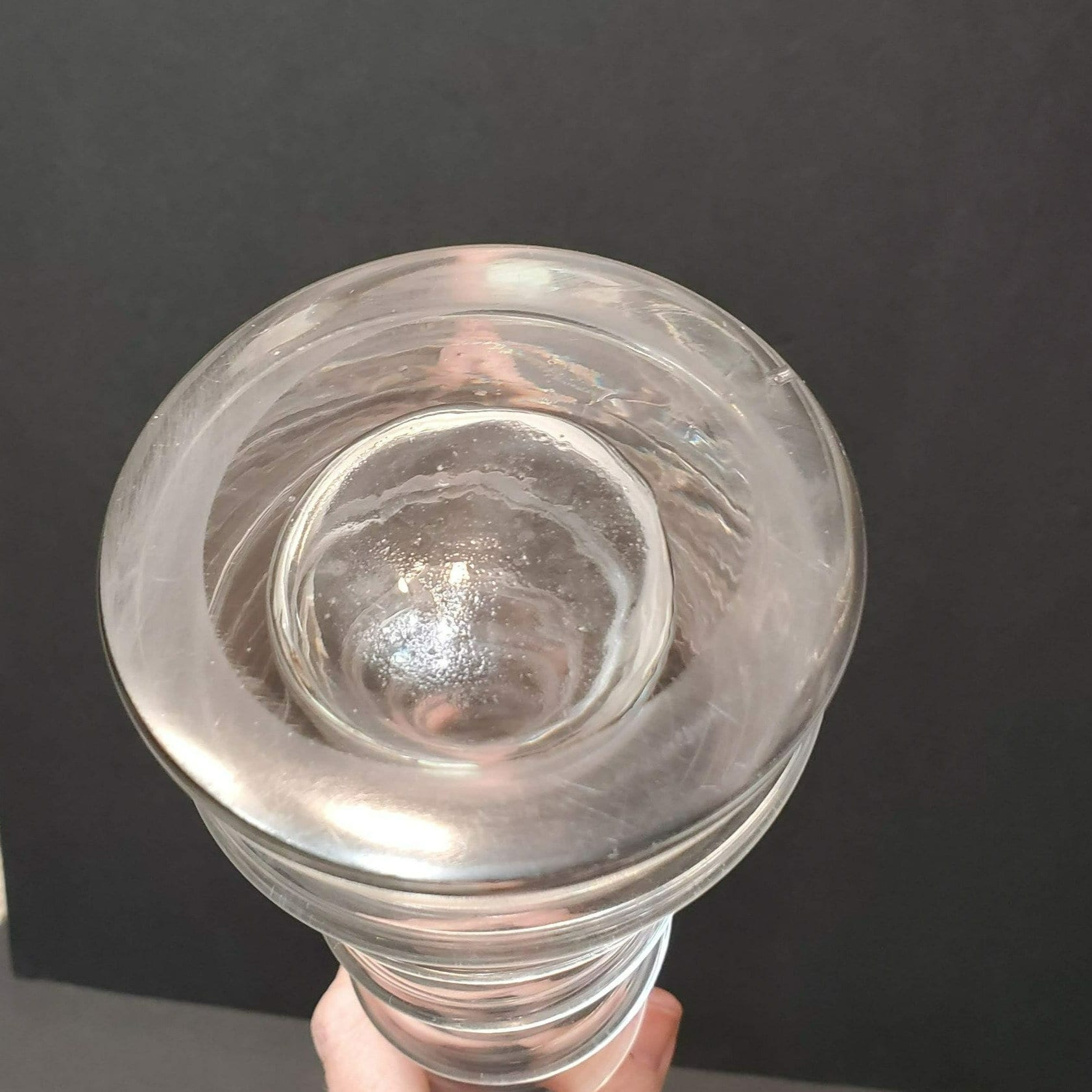Hand Blown Clear Glass Spiral Vase, Asymmetric, 20 Inch Vase, Trumpet ...