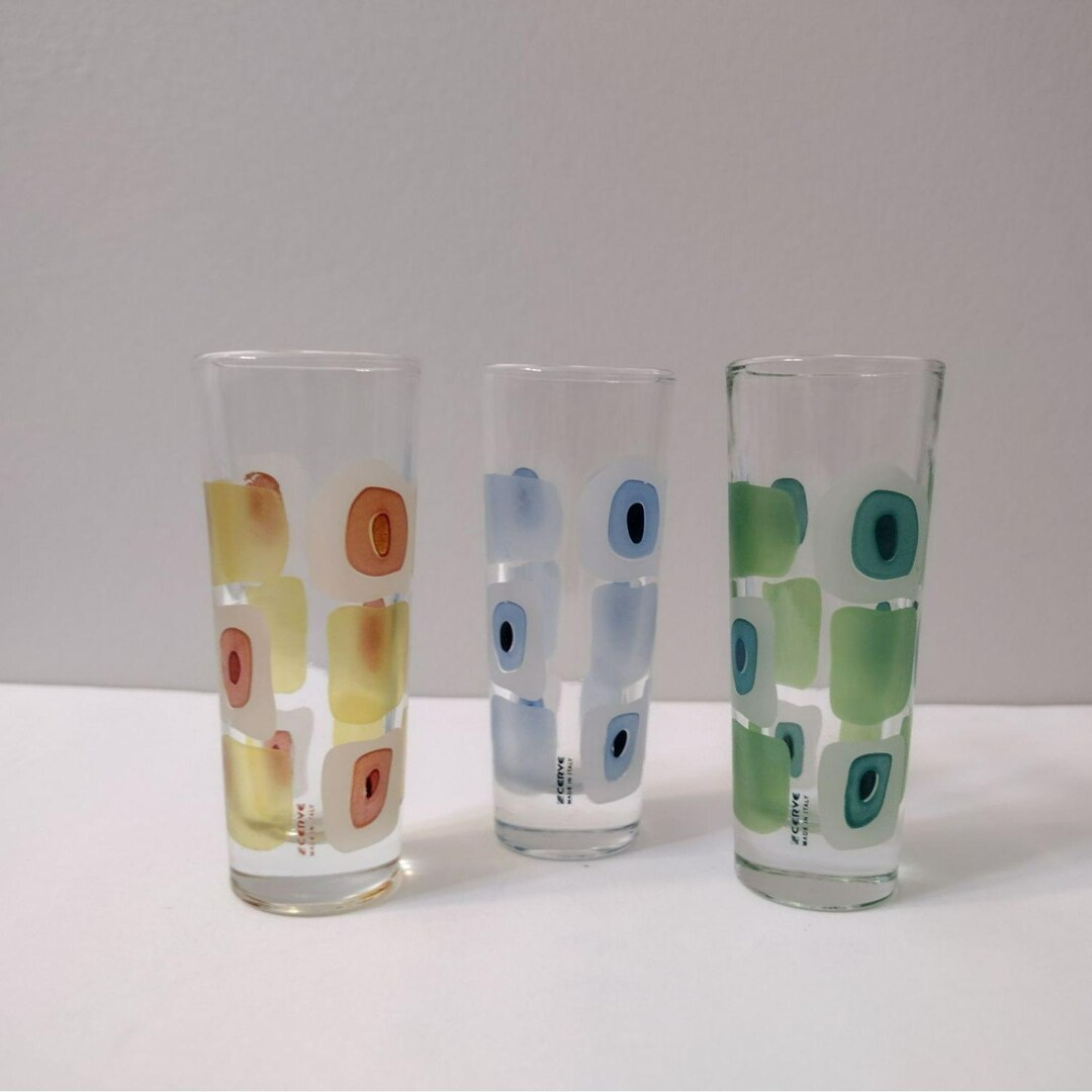 Vintage Mid-century Cerve Tall Shot Glasses, Set of 3, Made in Italy ...