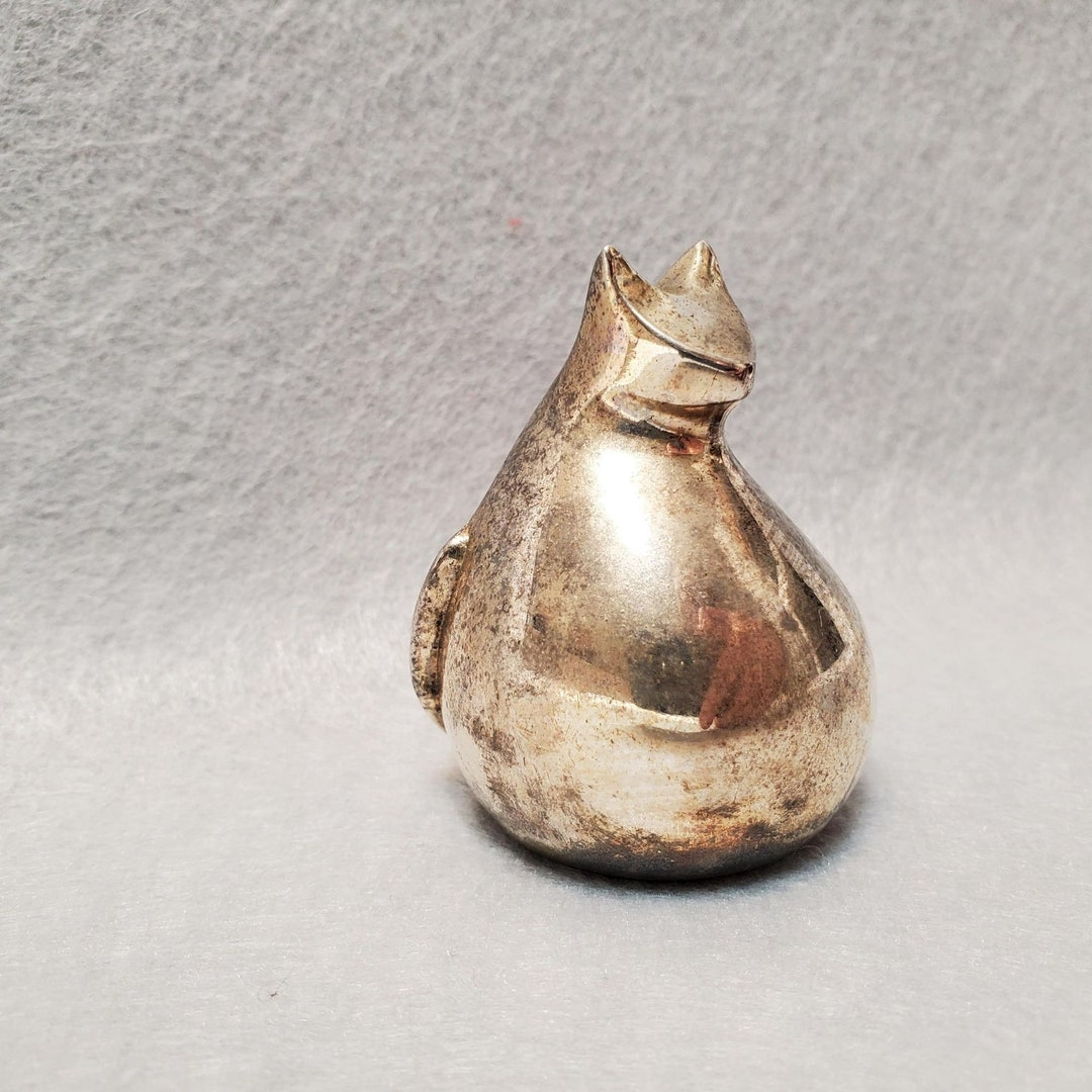 Dansk International Japan Silver Plate Cat Paperweight, Vintage Japan ...