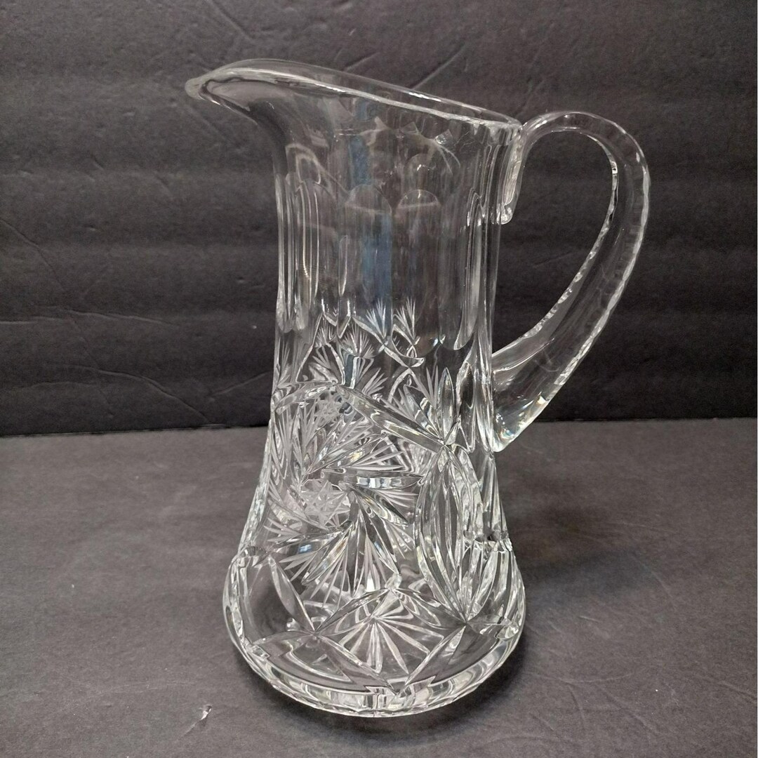 Antique ABCG Pitcher Pinwheel Stars Crystal American Brilliant Cut ...