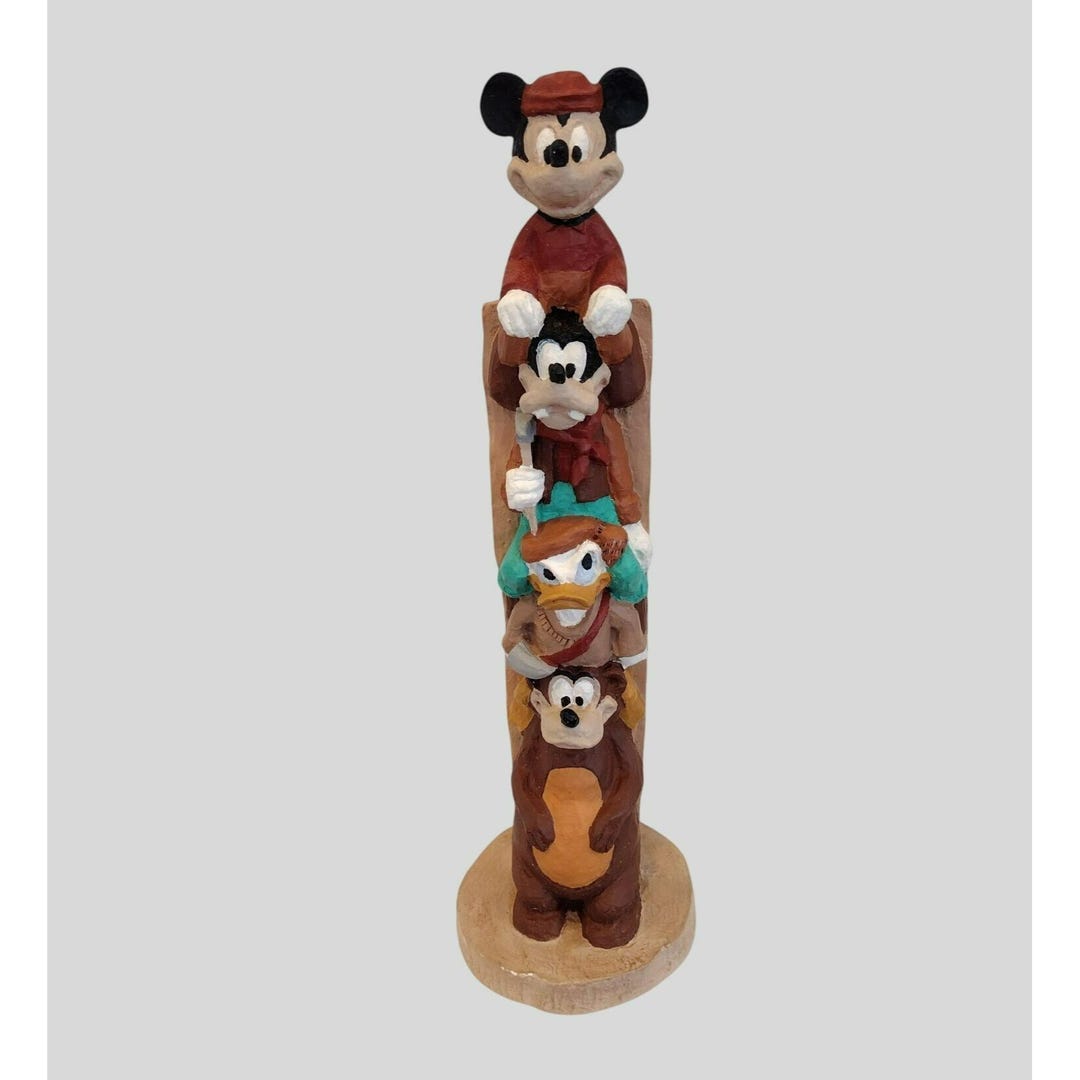 Disney Wilderness Lodge Mickey & Friends Totem Pole Figurine Vintage 10 ...