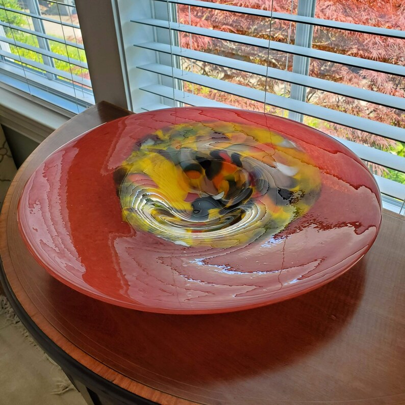 Large Art Glass Centerpiece Platter 17 Inch Murano Style - Etsy