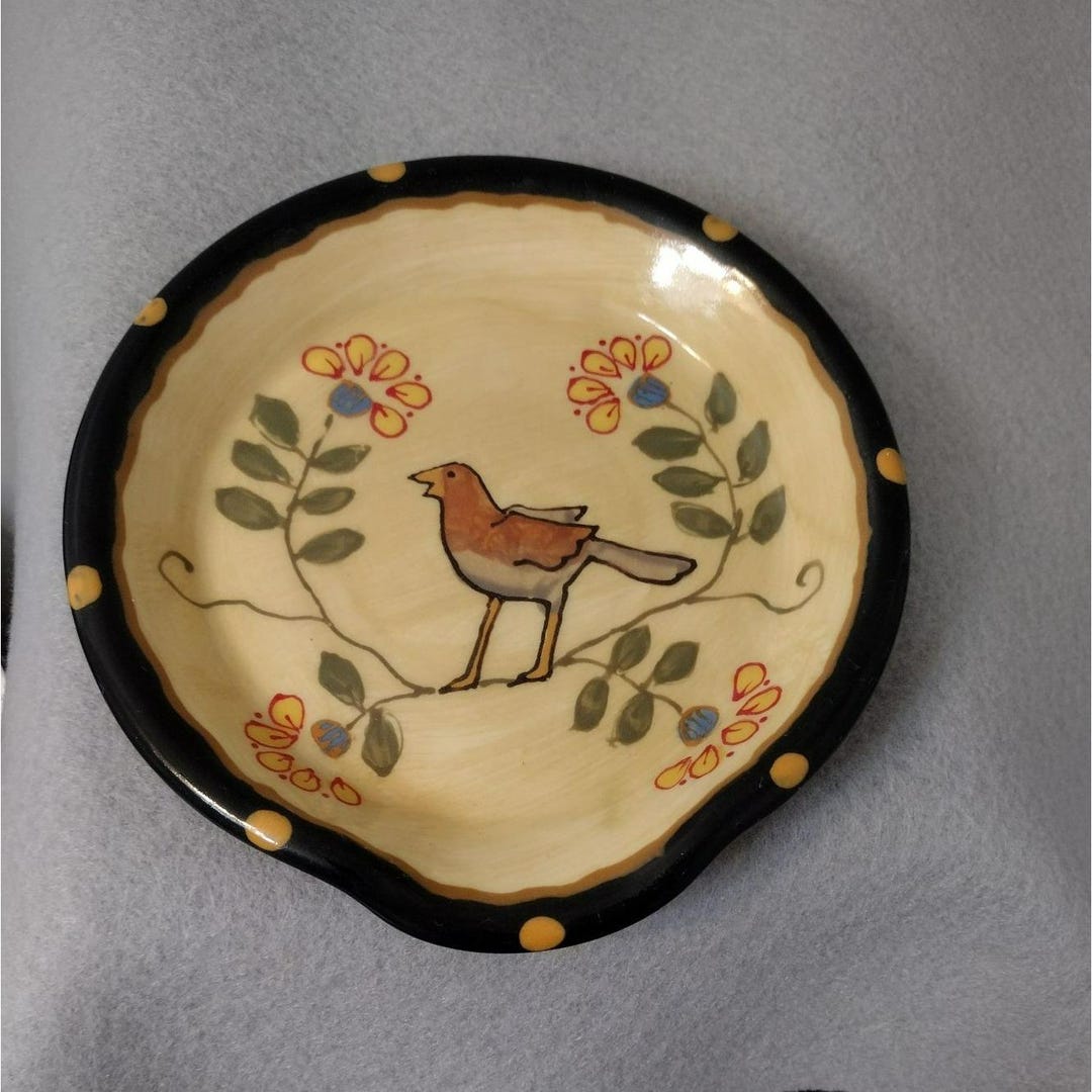 Fired up Ceramics Song Bird Spoon Rest, Hand-painted Arts and Crafts ...