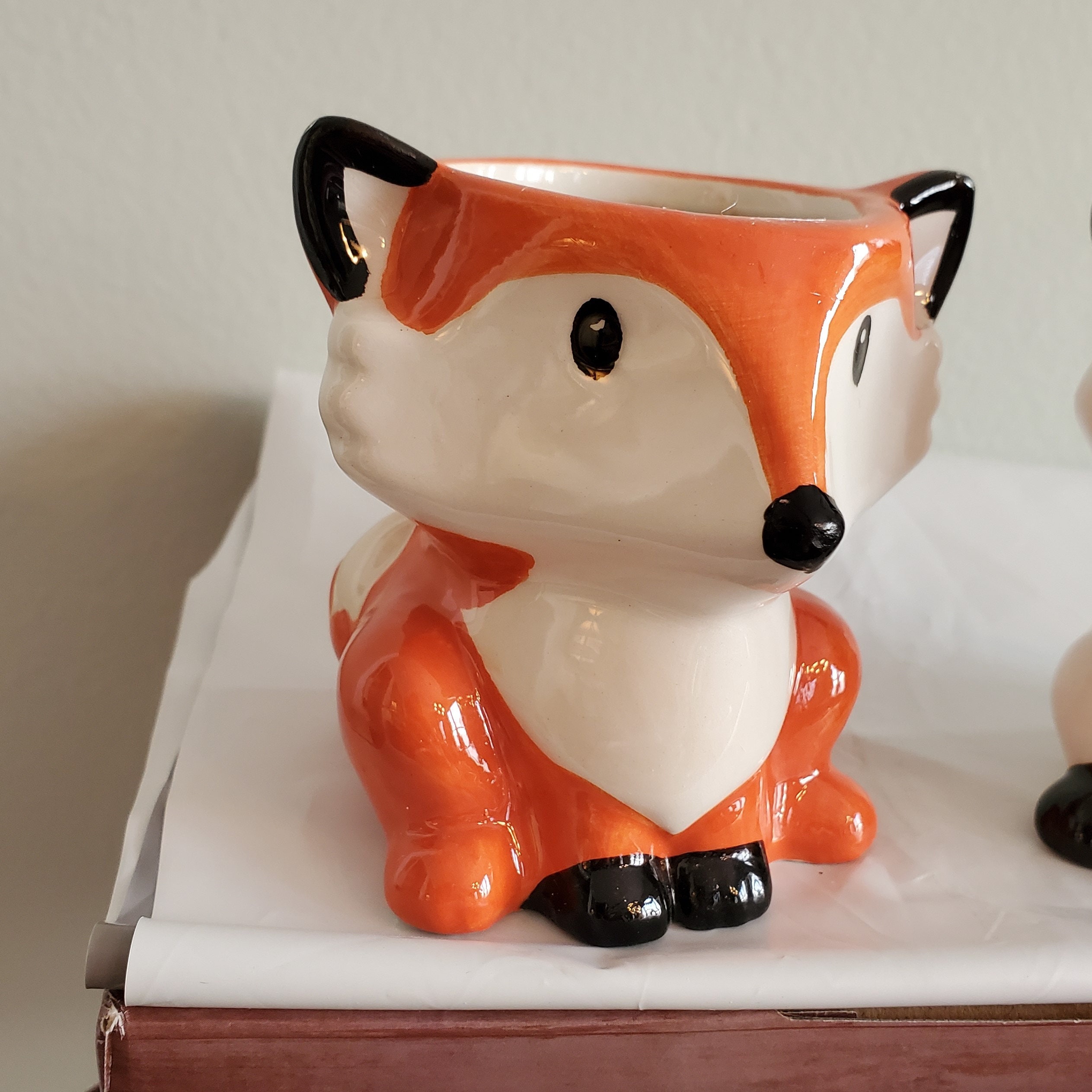 Fox Planter With Air Plant Animal Planter Air Plant Gift for - Etsy