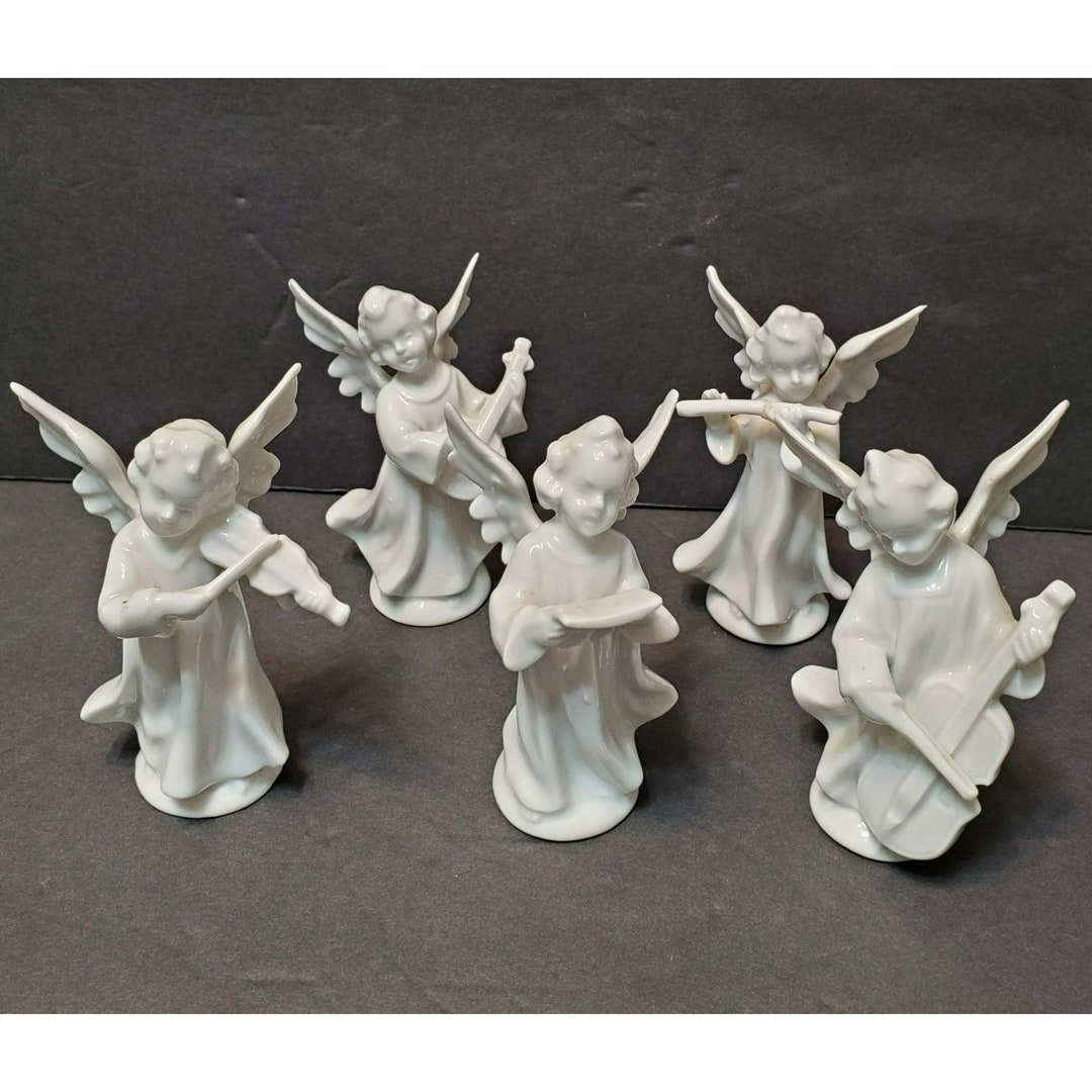 Vintage Angel Heavenly Band, Set of 5, Angels Playing Instruments ...