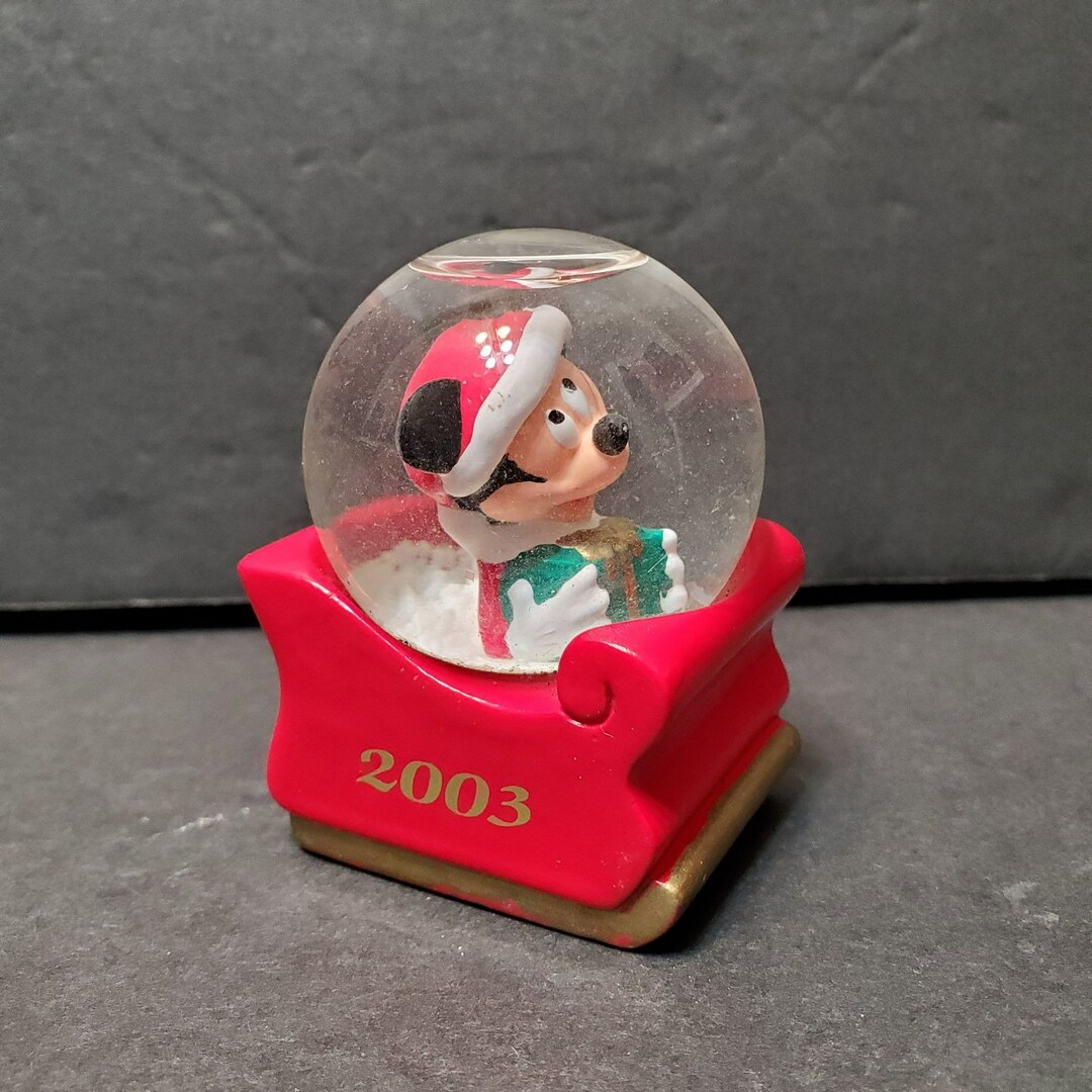 Disney Mickey Mouse Snow Globe Christmas 2003 Vintage - Etsy