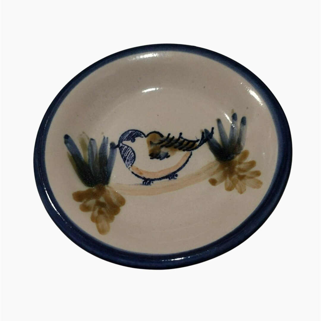 Vintage Louisville Stoneware Blue Bird Trinket Dish Signed Pottery ...