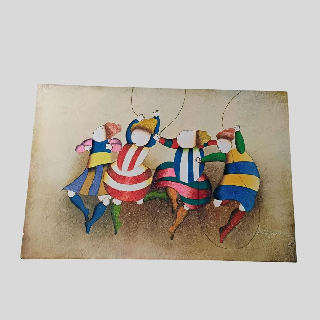 Signed J. Roybal Painting on Canvas, 36" Large Colorful Art, Vintage ...