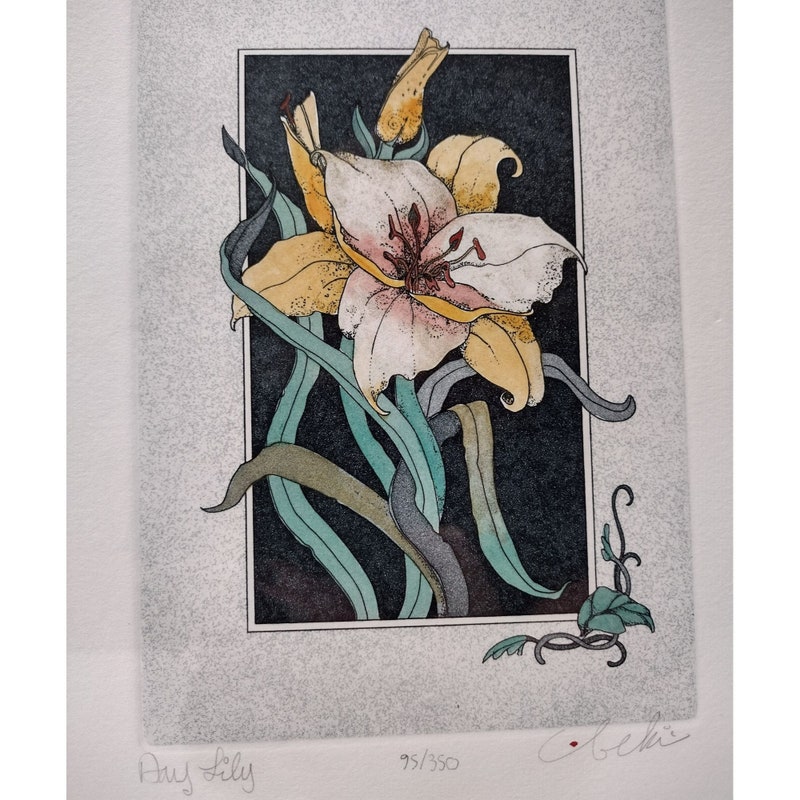 Hand Colored Etching - Etsy