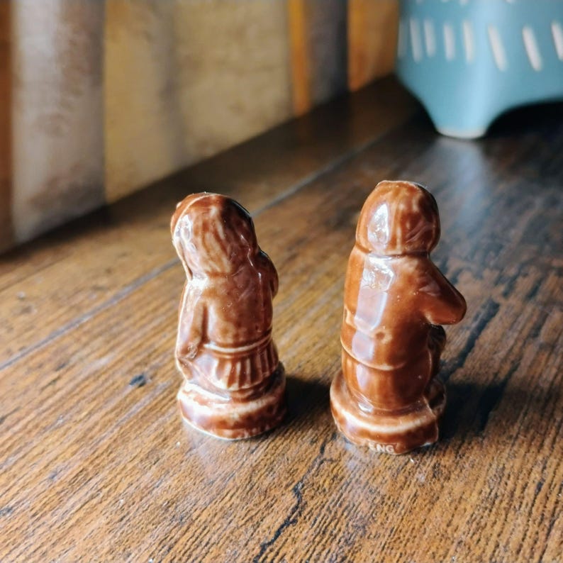 Vintage Red Rose Wade Whimsie Circus Set of 2 Monkeys, Brown Porcelain ...