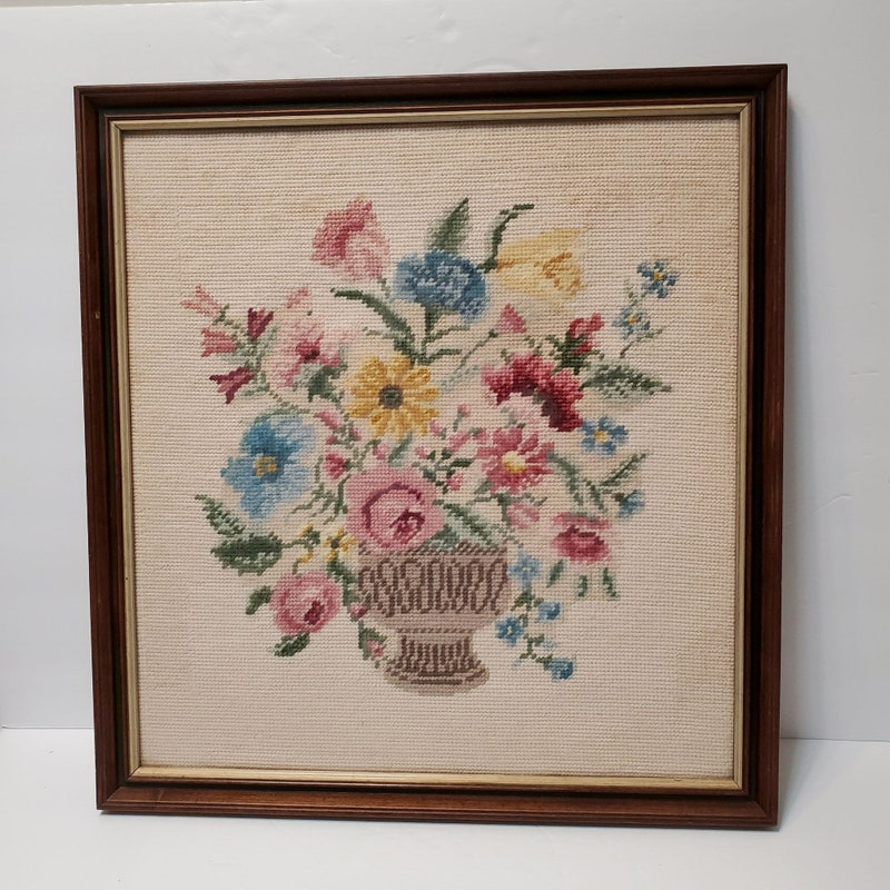 Floral Needlepoint - Etsy