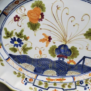 Garofano Antique Italian Platter, 15 Inch Serving Dish, Faience Pottery ...