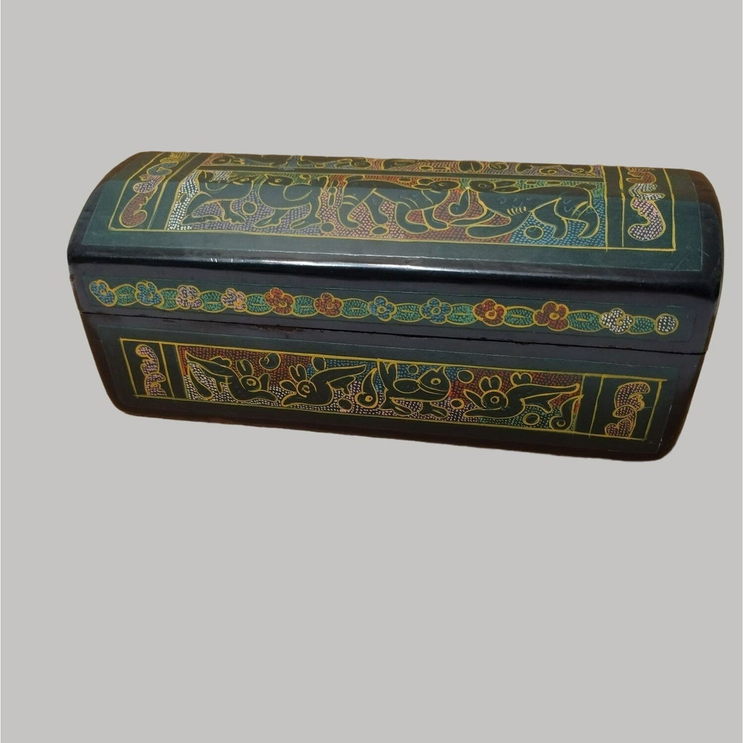 Mexican Olinala Linaloe Wood Box, Hand Painted, Artisan Wooden Box ...
