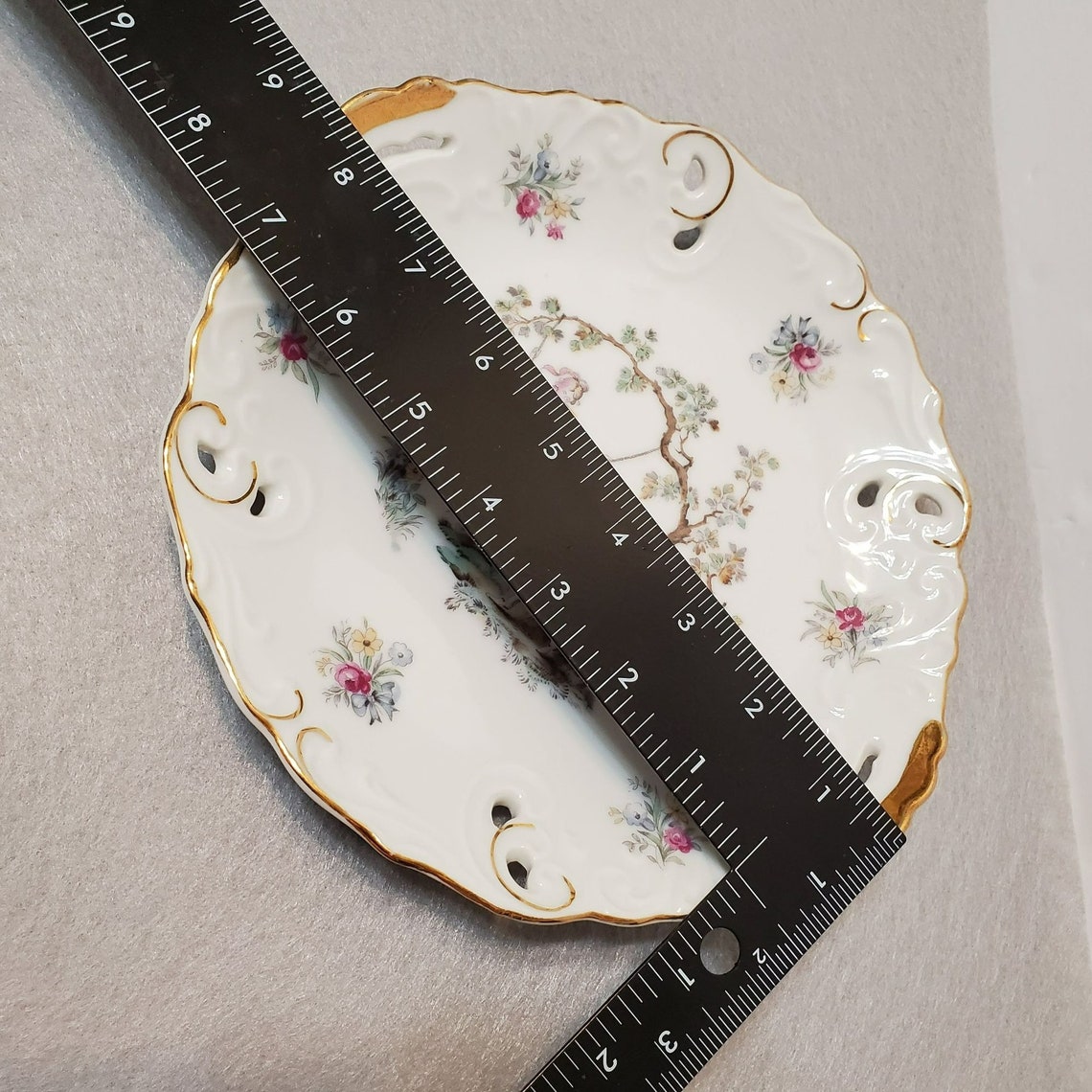Vintage Victorian Handled Cake Plate, Gilded Porcelain, Courting Couple ...
