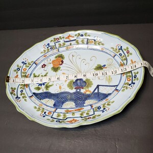 Garofano Antique Italian Platter, 15 Inch Serving Dish, Faience Pottery ...