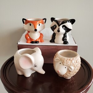 Fox Planter With Air Plant, Animal Planter, Air Plant Gift for Animal ...