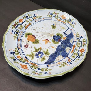 Garofano Antique Italian Platter, 15 Inch Serving Dish, Faience Pottery ...