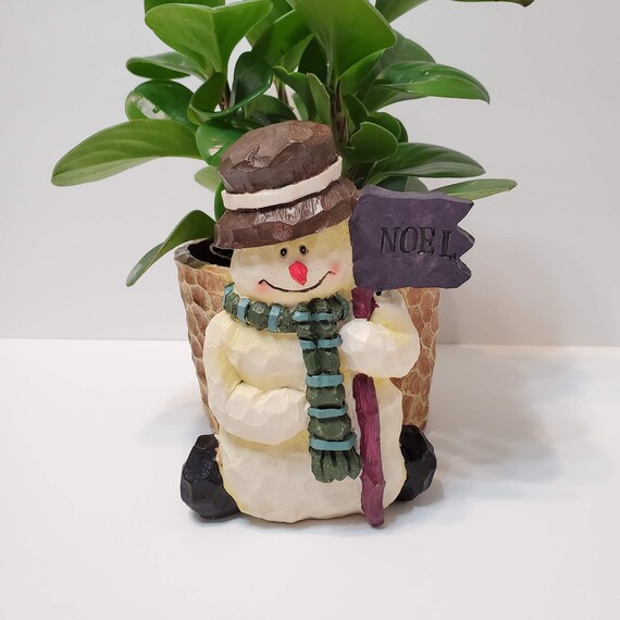 Vintage Snowman Planter Christmas Plant Pot Holiday Plant - Etsy