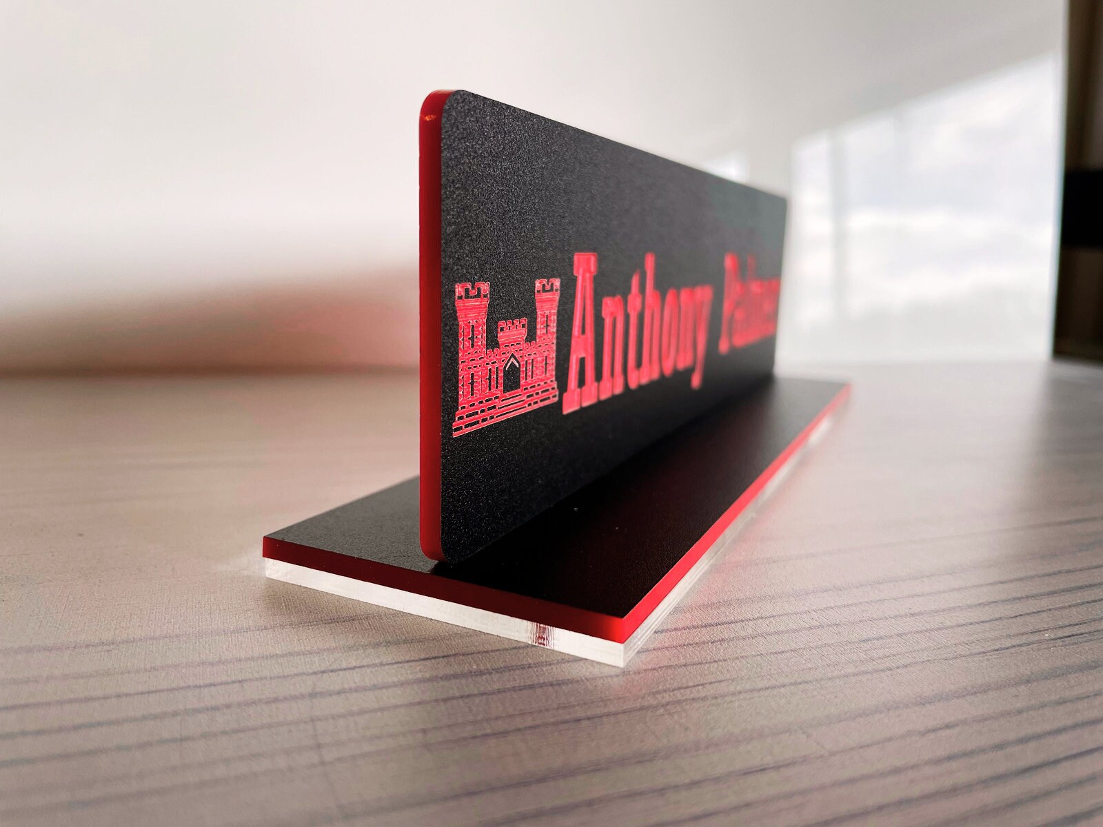 Engineer Desk Name Plate Custom, Personalized Engraved Acrylic Military ...