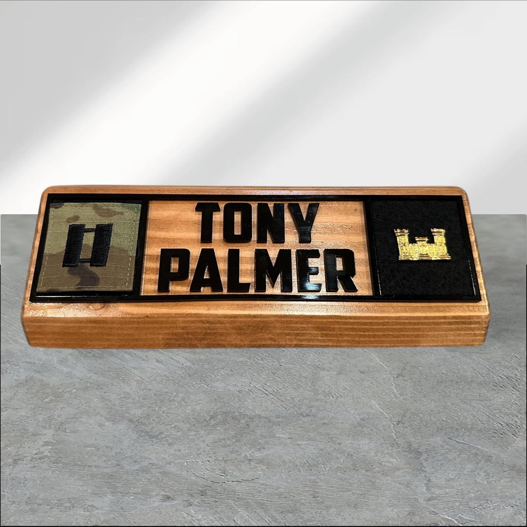 Desk Name Plate Wedge With Interchangeable Rank or Pin Locations ...
