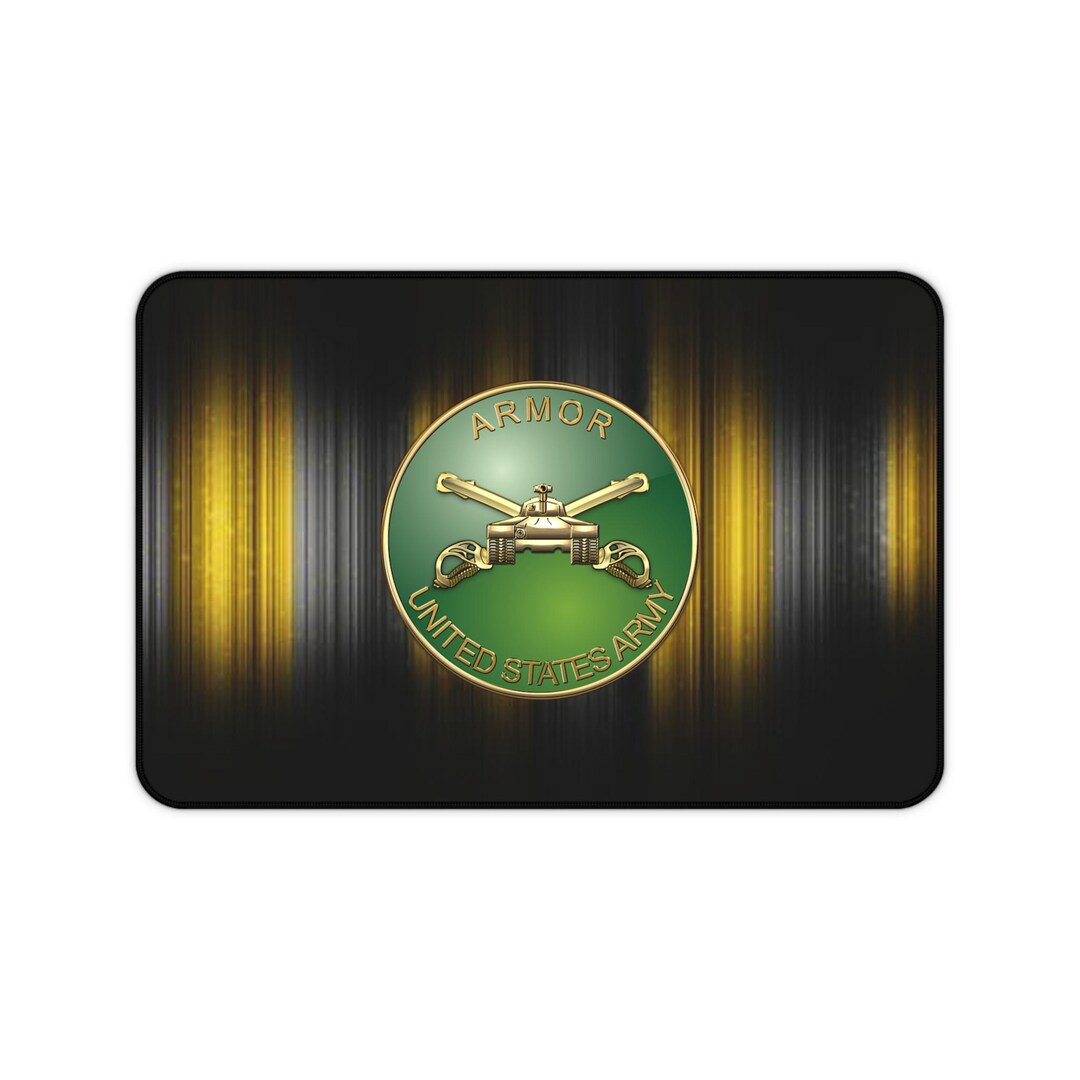 Military-themed Desk Mat With US Army Armor Emblem, Office Decor, Gift ...