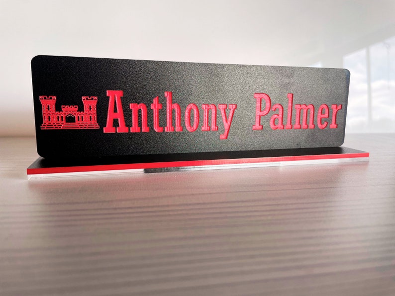 Engineer Desk Name Plate Custom, Personalized Engraved Acrylic Military ...