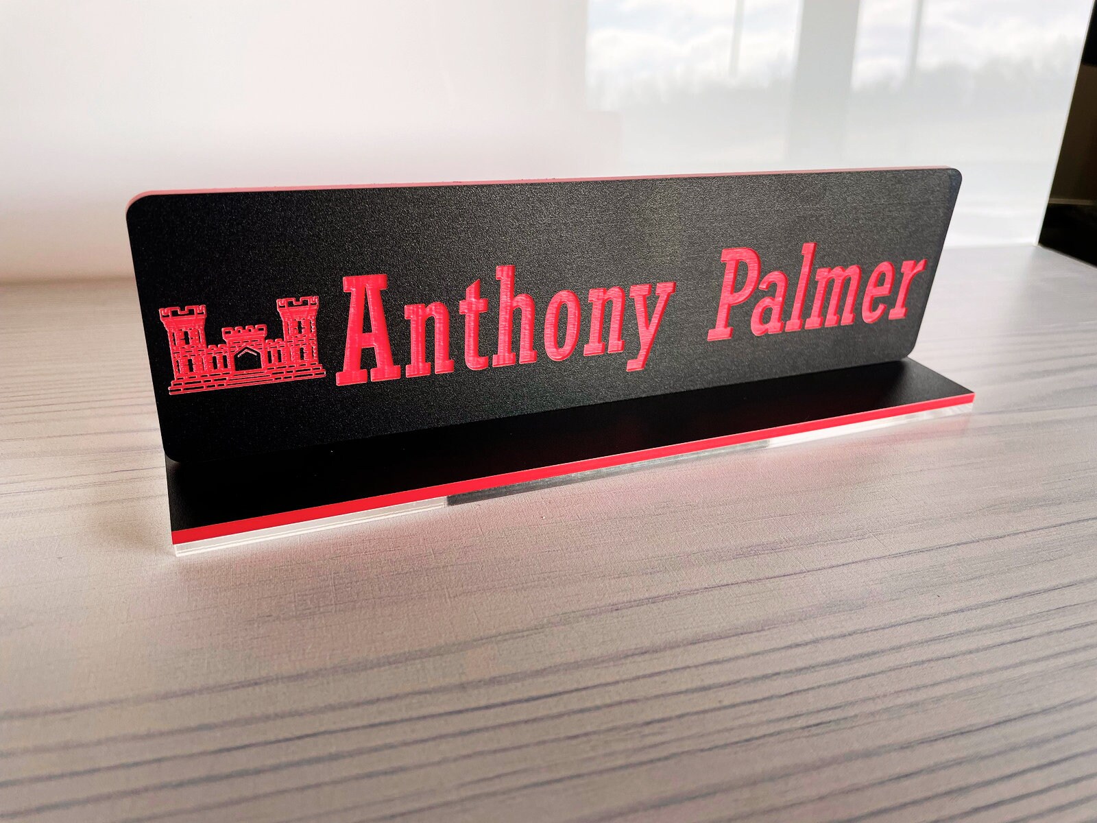 Engineer Desk Name Plate Custom, Personalized Engraved Acrylic Military ...