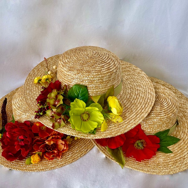 Straw Hat Flowers - Etsy