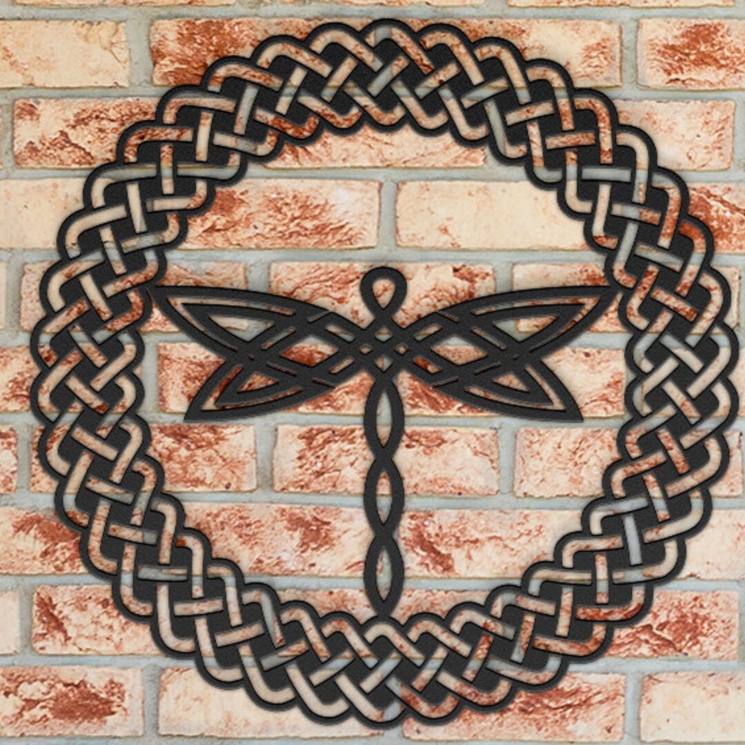 Metal Wall Art Dragonfly Celtic Metal Art Custom Irish Decor ...