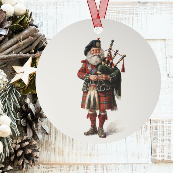 Scottish Santa Ornament Scotland Christmas Ornament, Scotland