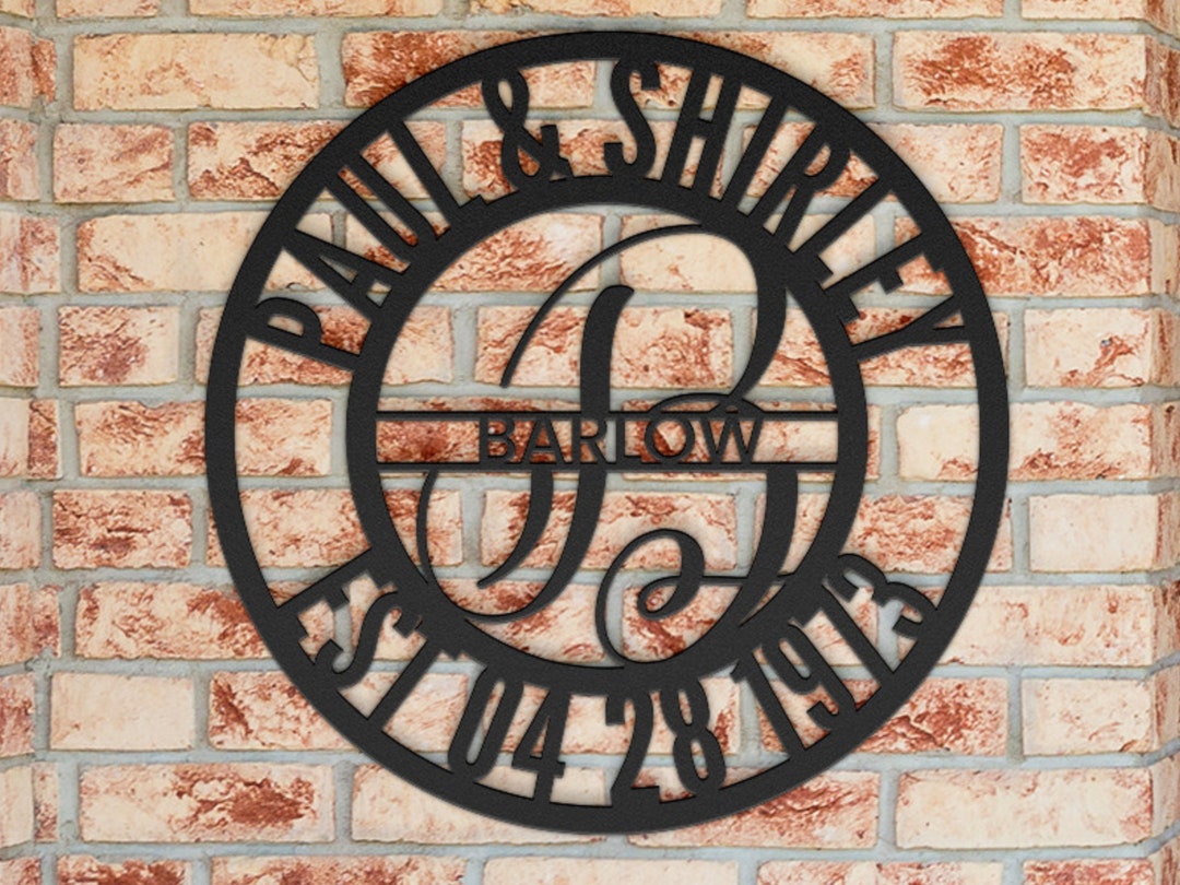 Personalized Metal Signs, Wedding Gift Couple Unique, Monogram Wall ...