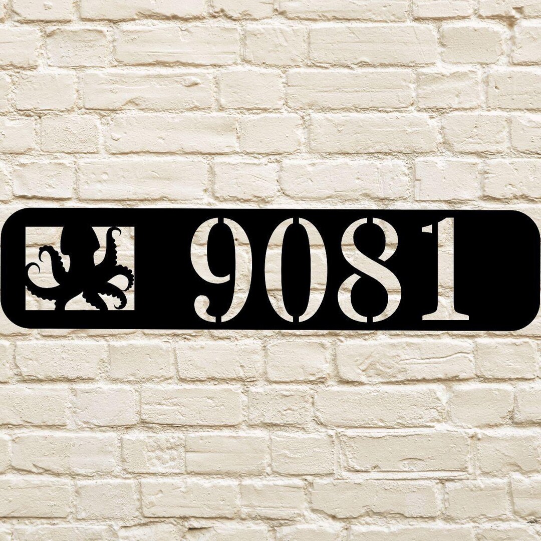 Custom Octopus Address Sign: Coastal Beach House Numbers - Etsy