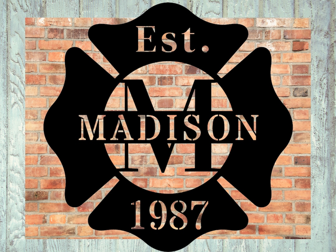 Personalized Firefighter Sign, Metal Sign, Custom Gift, Fireman Gift ...