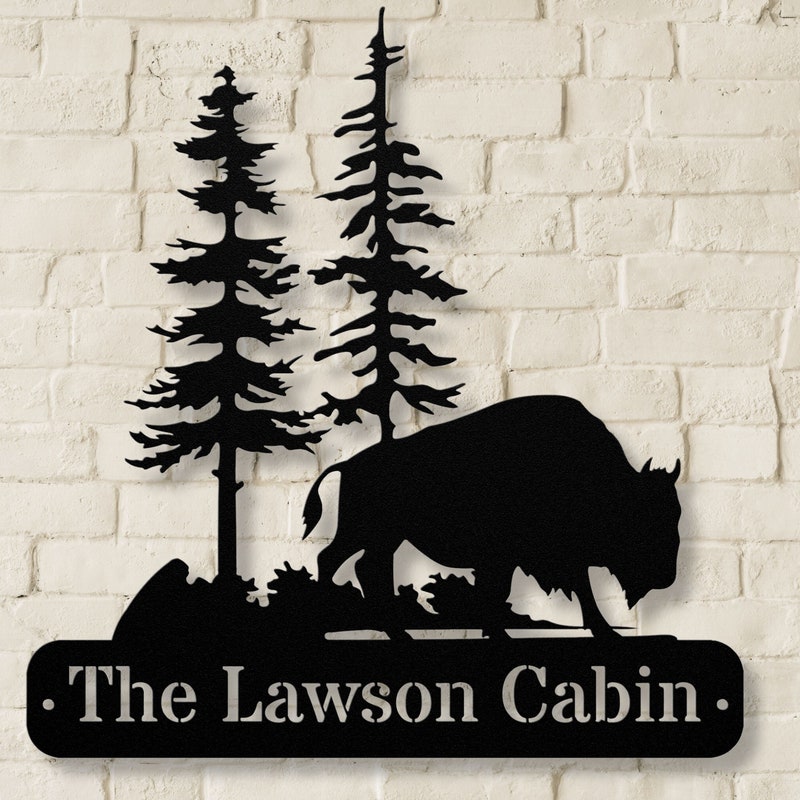 Metal Bison Sign - Etsy