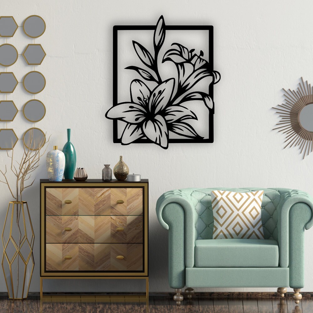 Metal Flower Wall Art Floral Metal Wall Art Metal Wall - Etsy