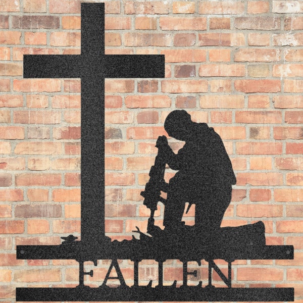Kneeling Soldier Cross Yard Sign - Etsy Canada