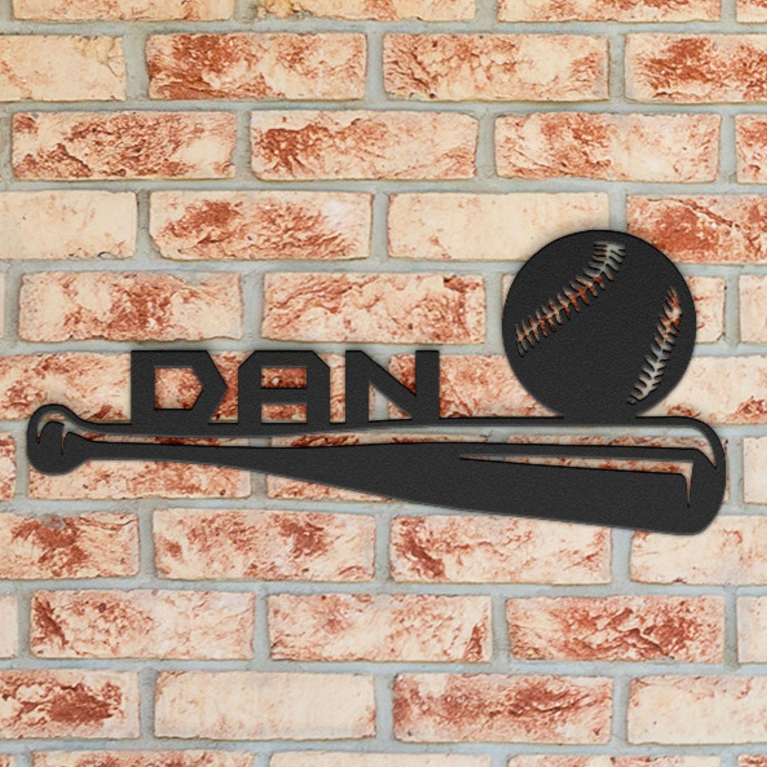 Custom Baseball Bat Wall Art, Personalized Metal Sign for Boys, Teams ...