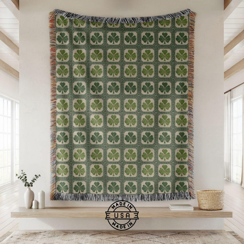 Shamrock Woven Blanket - Etsy